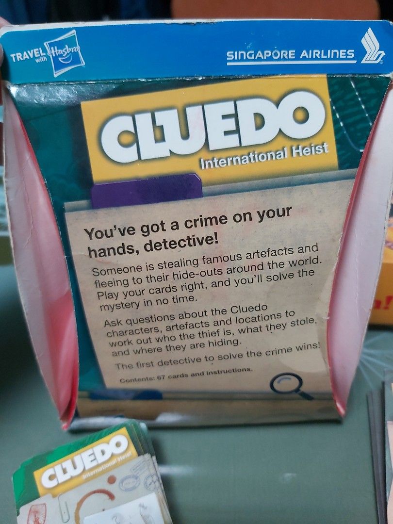 SINGAPORE AIRLINES CLUEDO Card Game, Hobbies & Toys, Toys & Games on ...