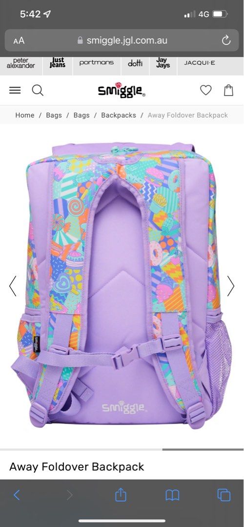 Smiggle backpack latest design girls purple, Women's Fashion, Bags ...