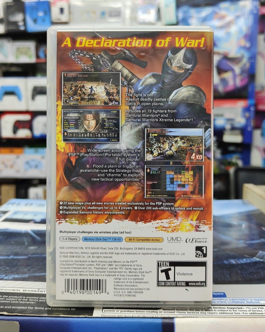 Sony PSP Samurai Warriors State of War, Video Gaming, Video Games ...
