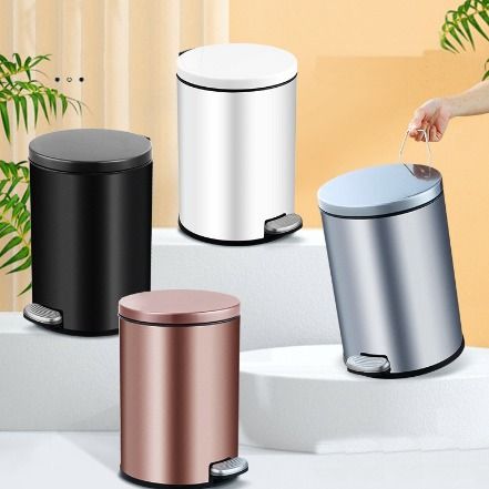 Stainless Steel Dustbin/ Auto Soft Close/ Minimalist Design/ Trash Bin ...