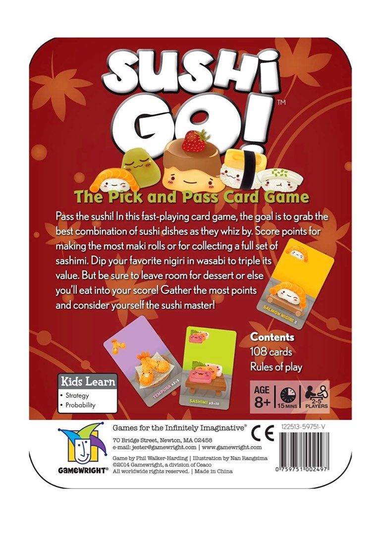 Sushi GO! Card Game, Hobbies & Toys, Toys & Games on Carousell