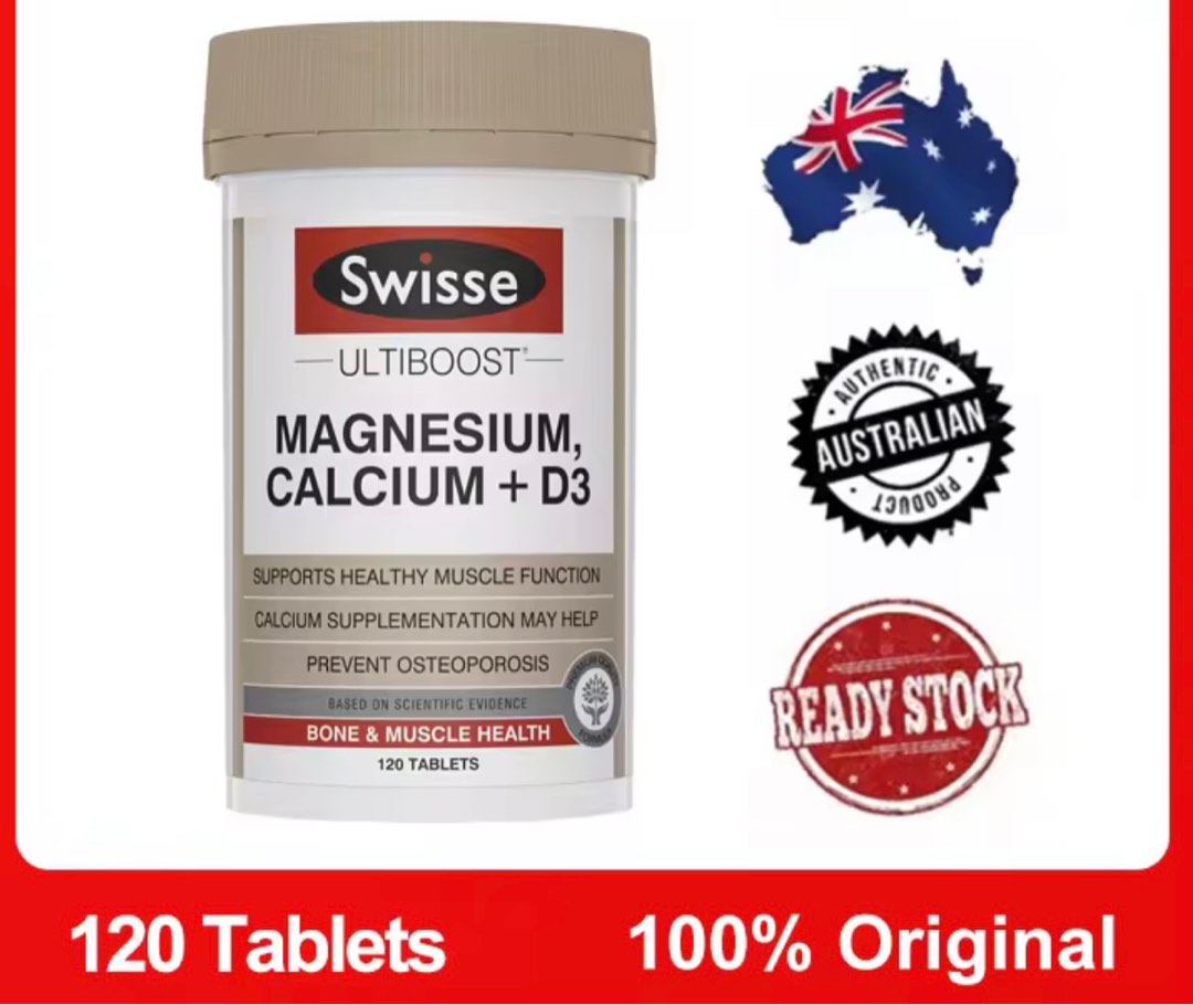 Swisse Ultiboost Magnesium, Calcium + Vitamin D3 120 Tablets EXP:05/ ...