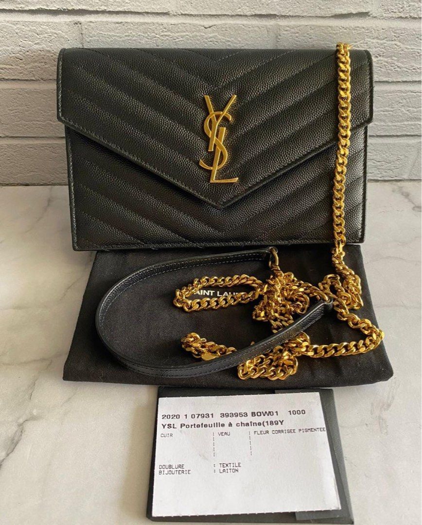 Tas YSL WOC Monogram 19cm black GHW 2020, Barang Mewah, Tas & Dompet di Carousell