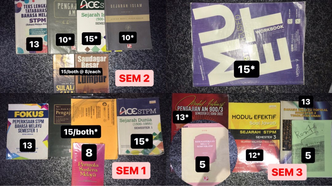 Stpm Sem 1 Sem 2 Sem 3 Bm Pa Sejarah Kmk Muet Hobbies And Toys Books