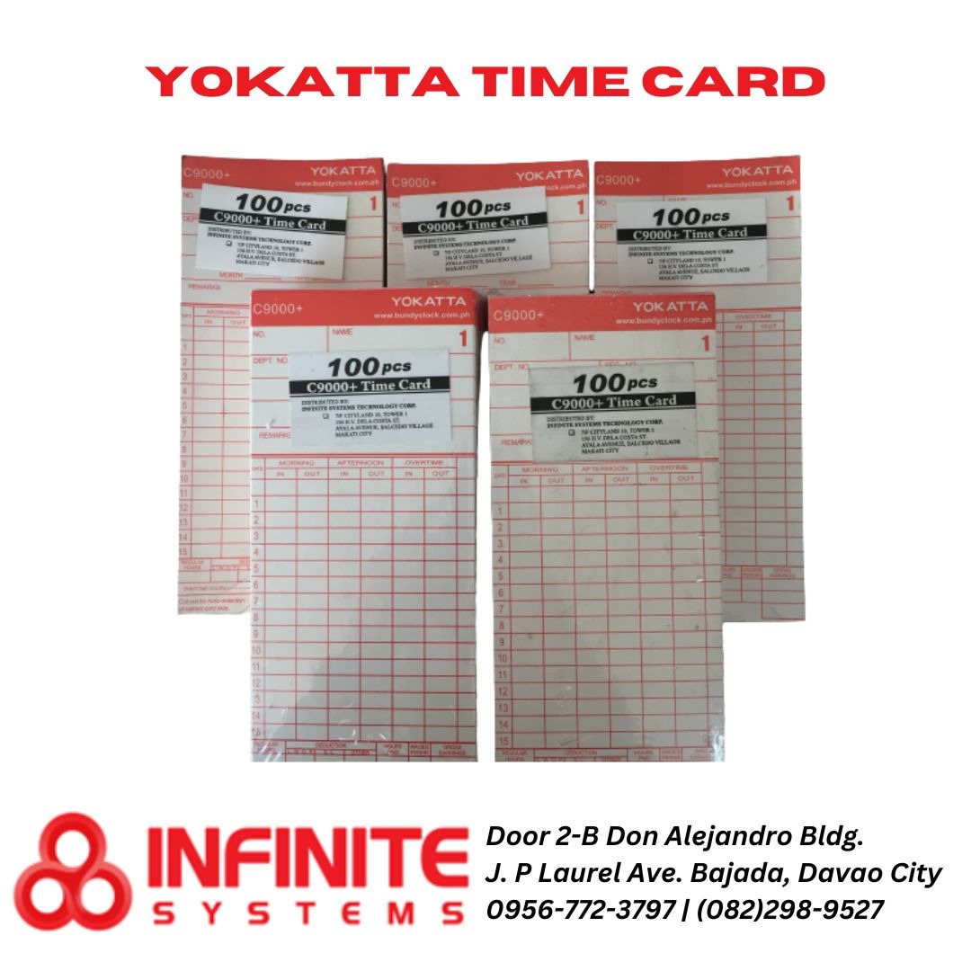 TIME CARD 100 PCS. PER PACK YOKATTA DTR PUNCH CARD FOR BUNDY CLOCK ...