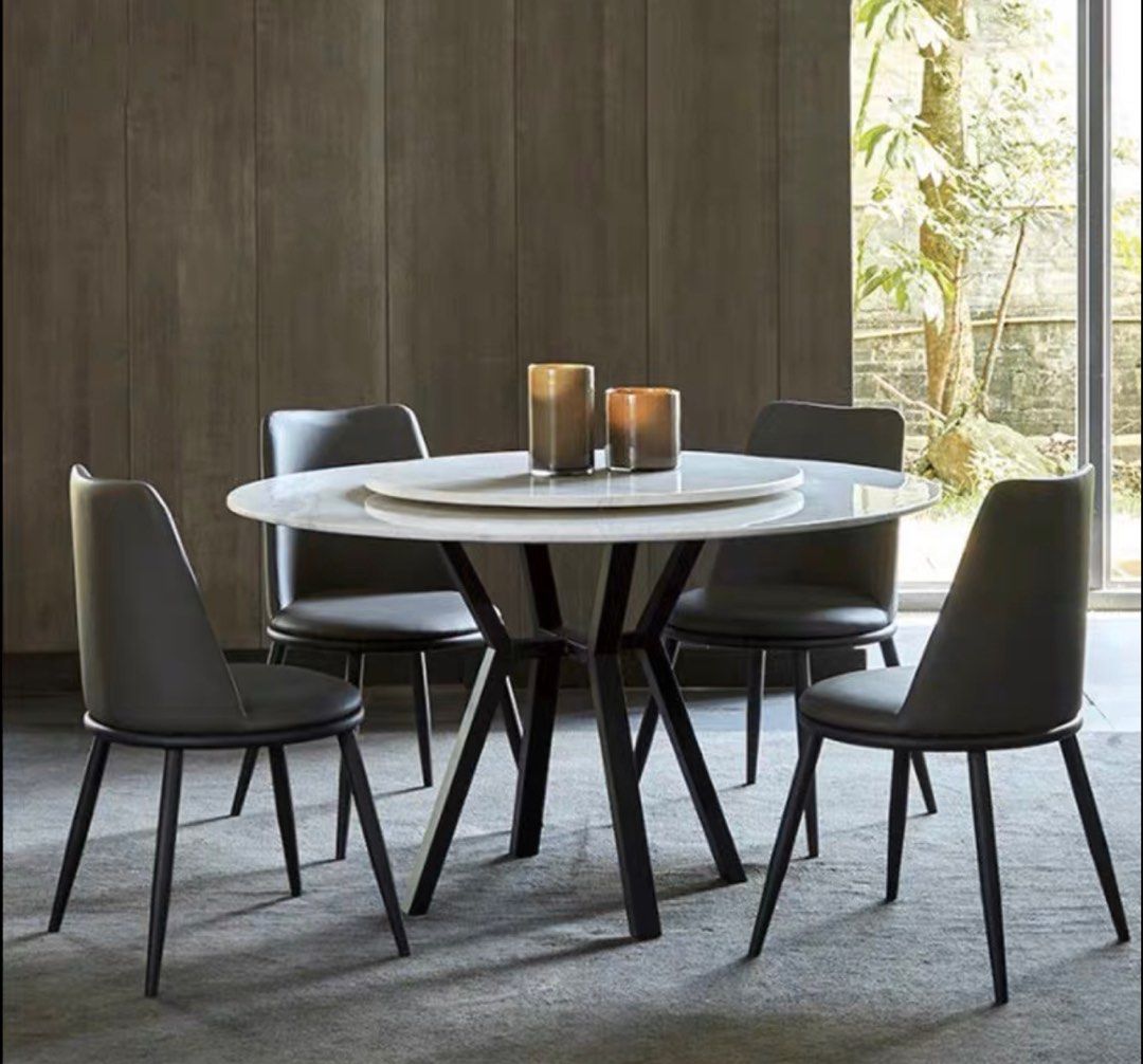 VAZEL Contemporary Round Dining Table, Furniture & Home Living ...