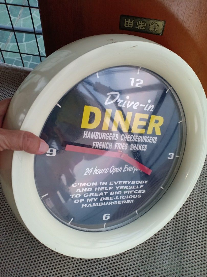 Vintage Drive -in DINER Wall Clock on Carousell