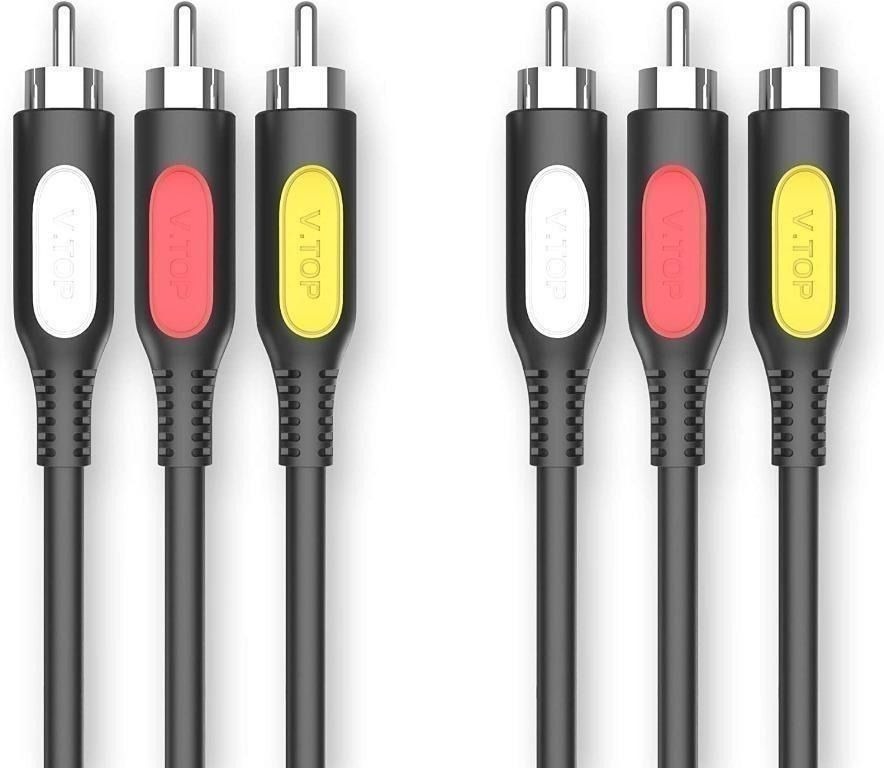 VTOP RCA Male Plug to Plug Composite AV Audio Video Cable TV Leads ...