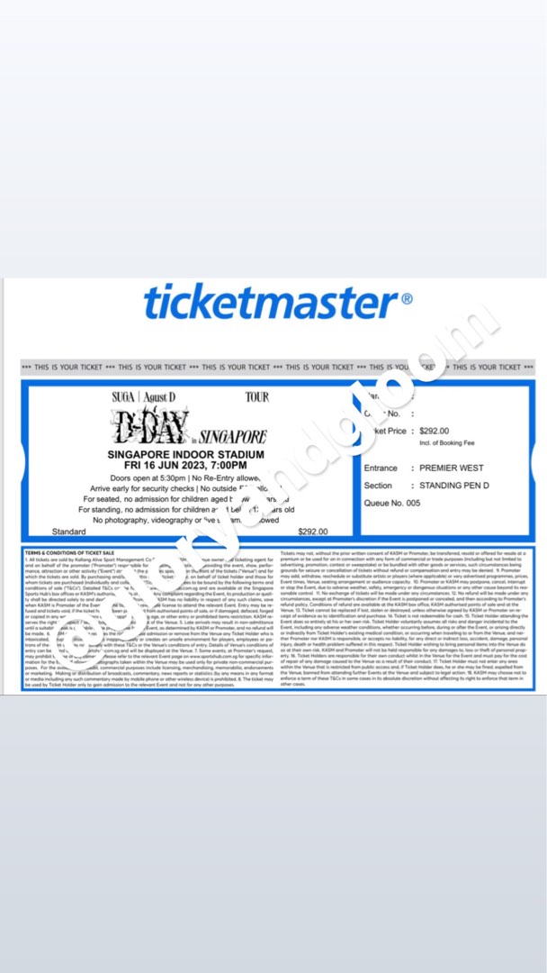 WTS CAT 1 STANDING SUGA | Agust D TOUR 'D-DAY' IN SINGAPORE, Tickets ...