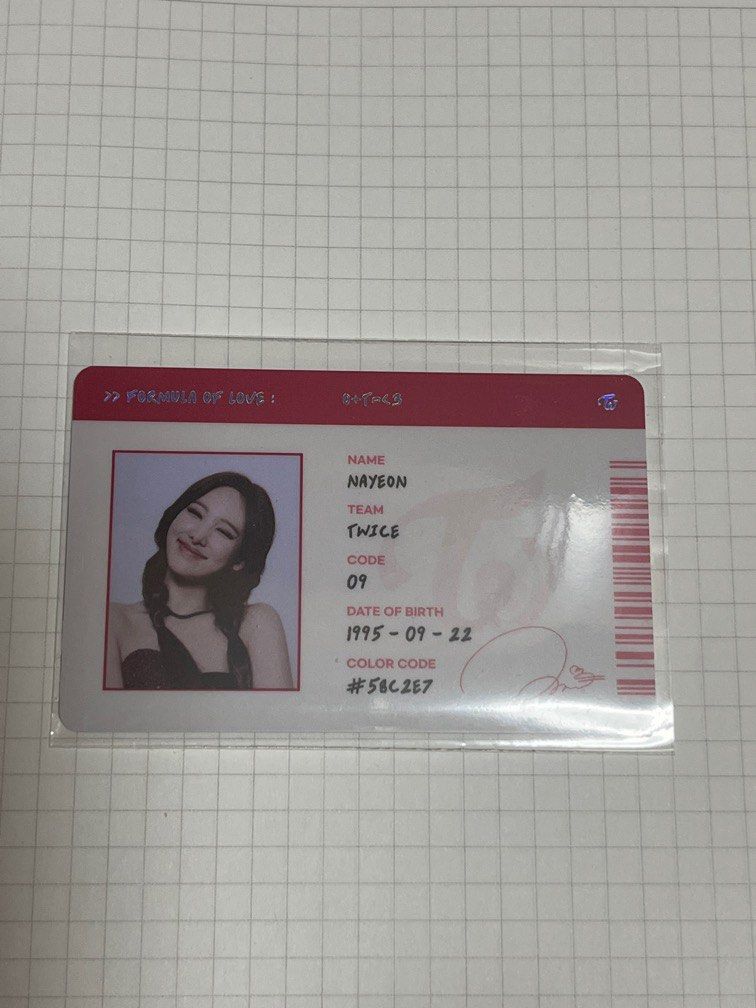 wts twice nayeon formula of love scientist id photocard pc, Hobbies ...