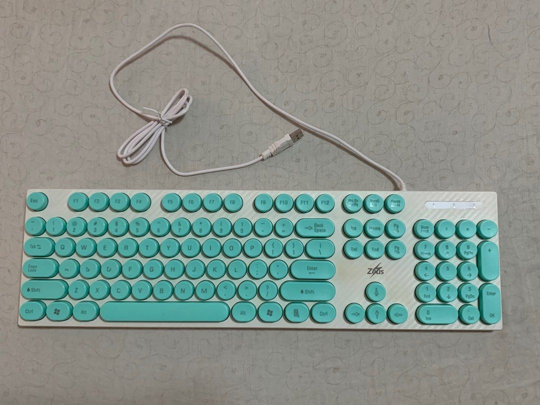 Zeus K-100 macaron retro round keyboard for gaming and office (cool ...