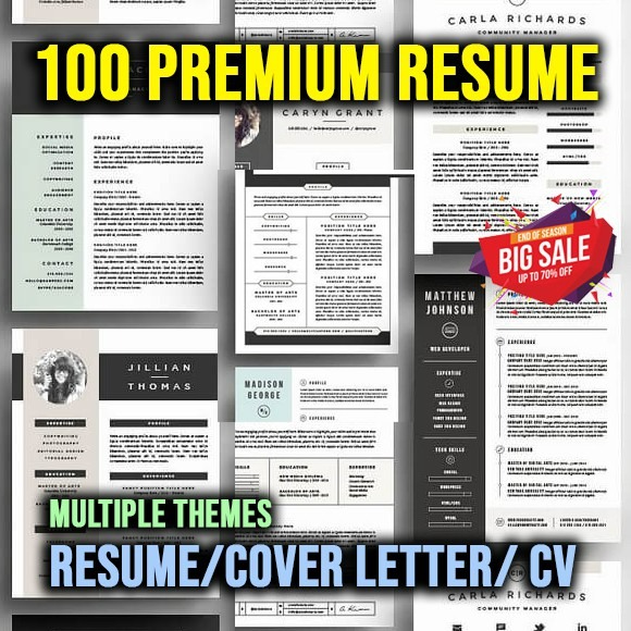 100 Premium Resume Template Bundle [Resume/CV/CL], Computers & Tech ...