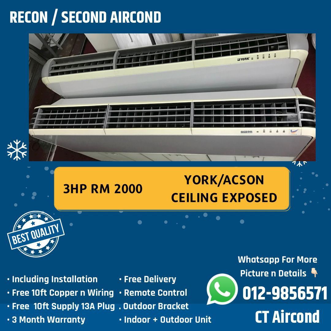 2.5hp Acson Ceiling Exposed Aircond Zx056, TV & Home Appliances, Air ...