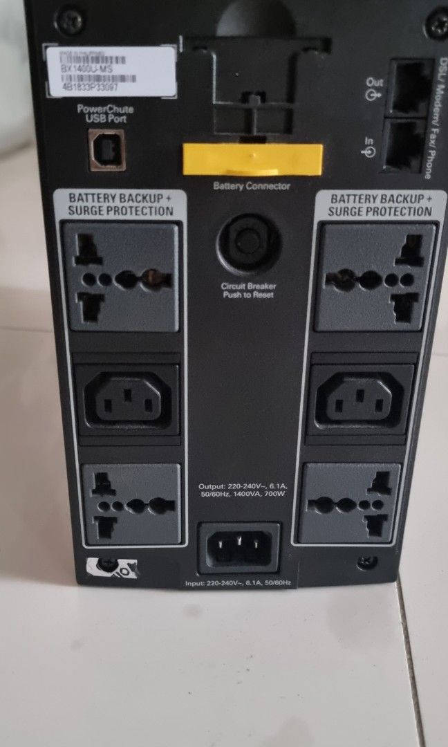 APC BX1400U-MS Back-UPS 1400VA 230V AVR Universal And IEC Sockets ...