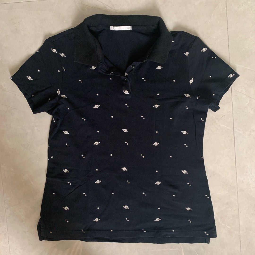 baleno polo shirt planet pattern, Fesyen Wanita, Pakaian Wanita, Atasan ...