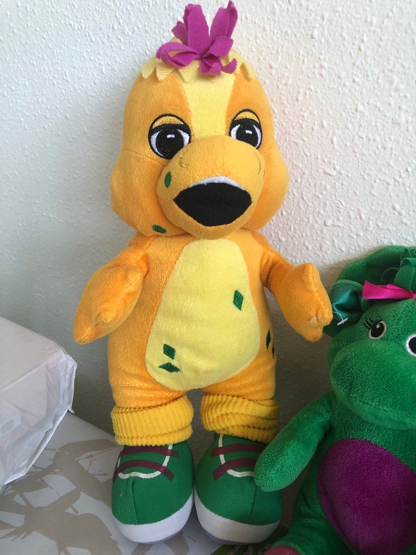 Barney's Riff, Baby Bop (sold), Piglet (sold) and elmo soft toys ...