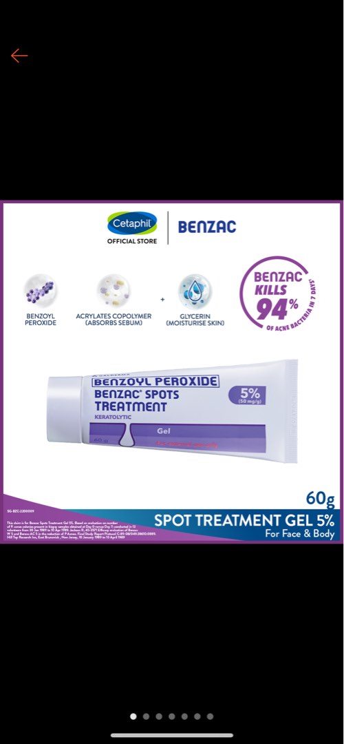 benzac benzoyl peroxide gel 5%, Beauty & Personal Care, Face, Face Care ...