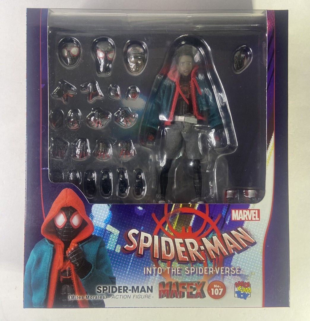 BIB Mafex Miles Morales Spider-man: Into the Spider-verse, Hobbies ...