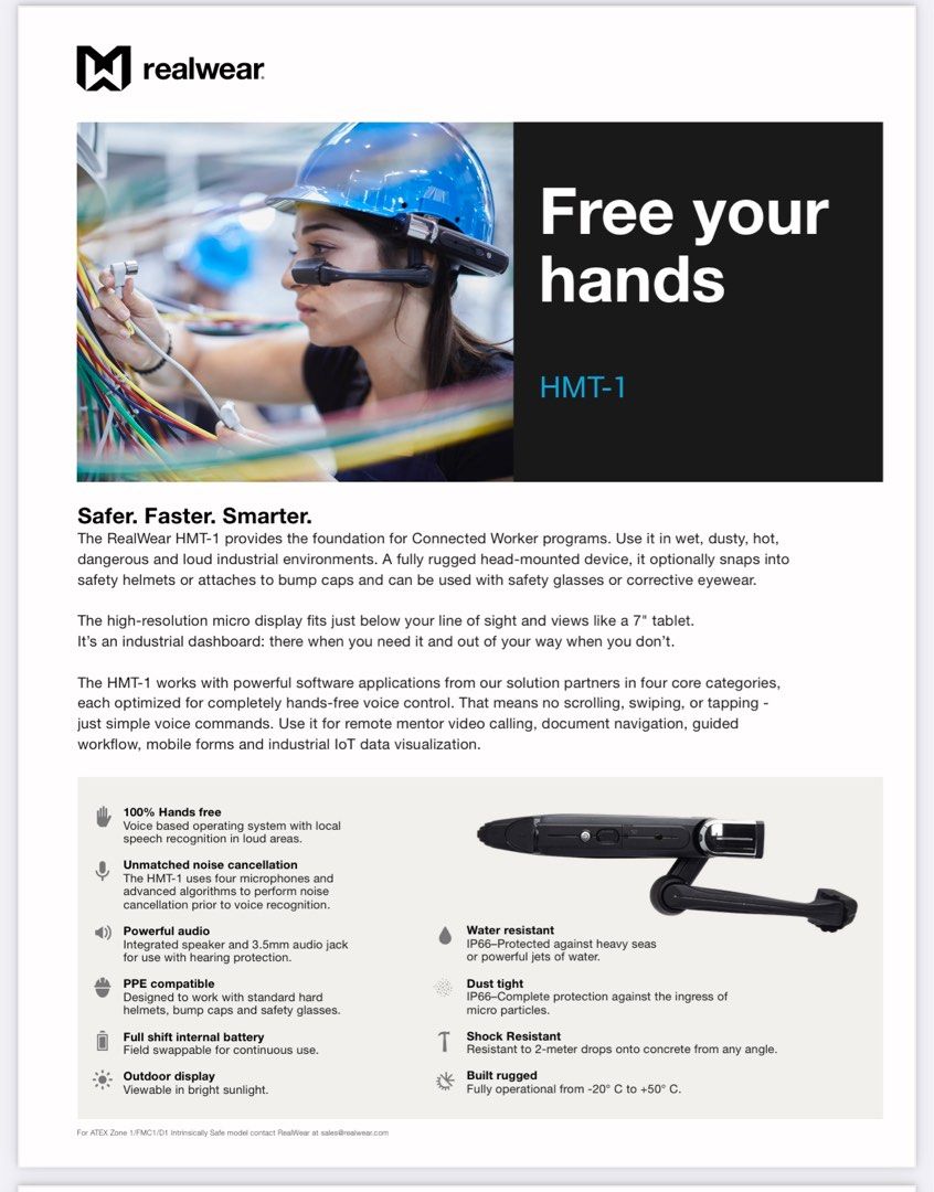 BNIB- AR Glasses Realware HMT-1, with carrying case and wireless ...