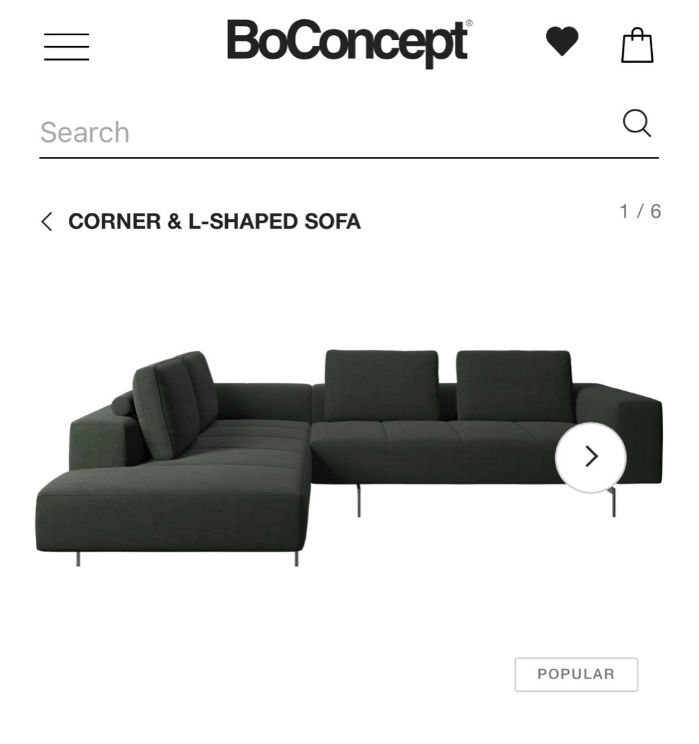 BoConcept Amsterdam L-Shaped Sofa, Furniture & Home Living, Furniture, Sofas on Carousell