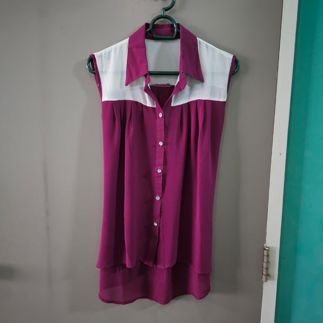 Boysenberry Color Top, Women's Fashion, Tops, Blouses on Carousell