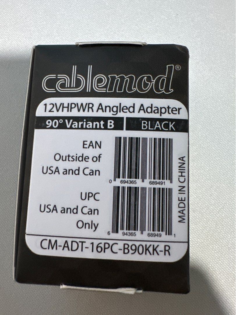 Cablemod 12VHPWR angled adapter - Left variant B, Computers & Tech ...