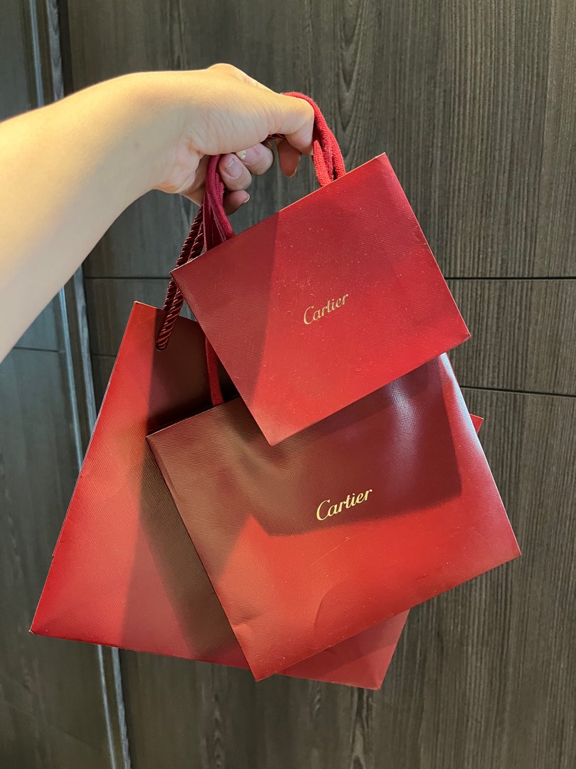 Cartier paper bags in variety size, Luxury, Accessories on Carousell