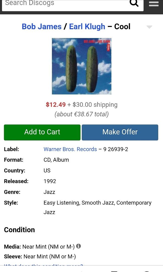 CD JAZZ / 1992 US PRESS - BOB JAMES / EARL KLUGH _ COOL, Hobbies & Toys ...