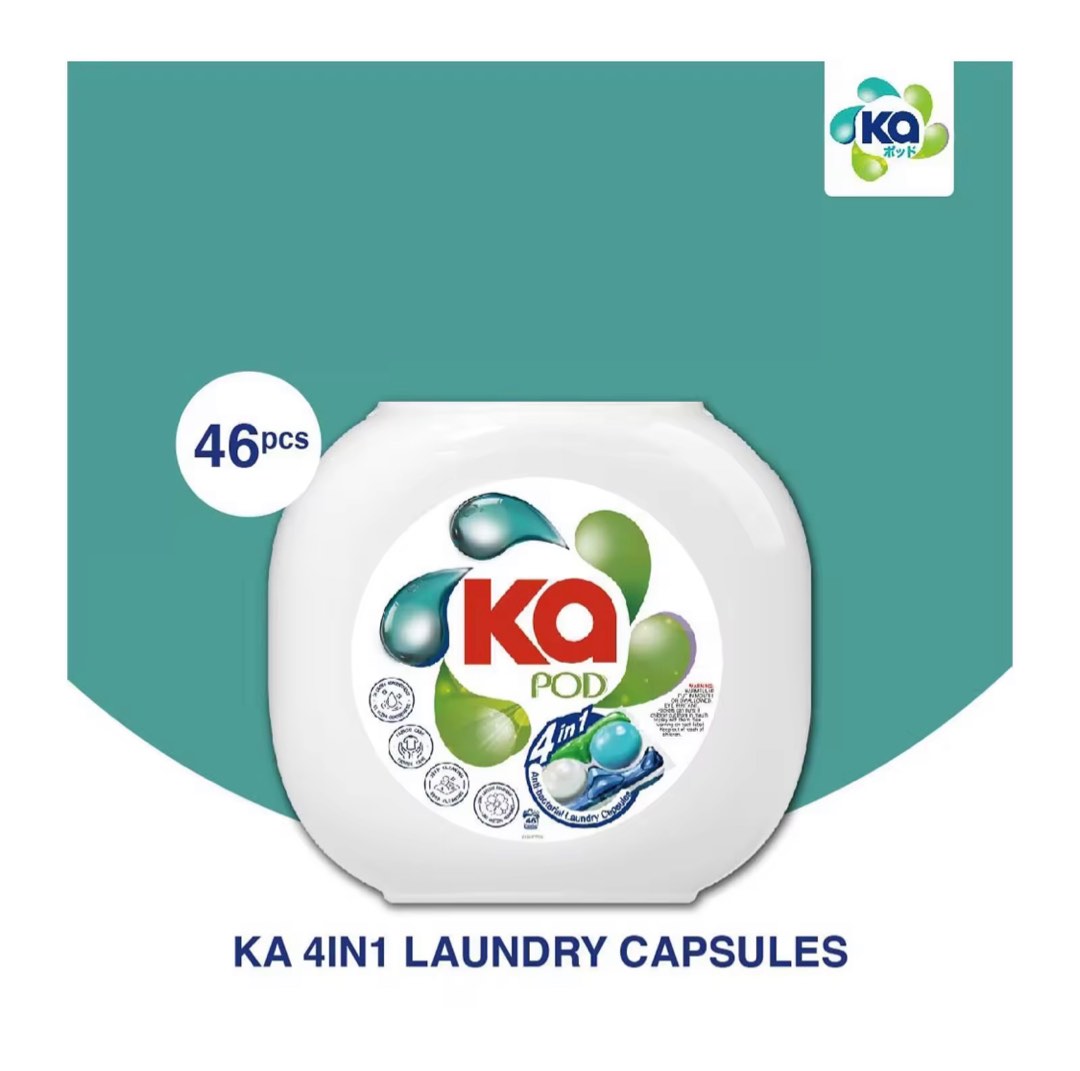New Look! KA 4-in-1 (46 pods) Antibacterial Laundry Capsules Detergent ...