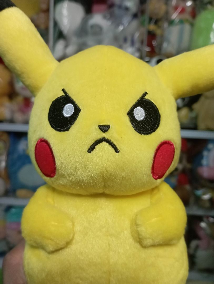 Cute 8-Inch Angry Pikachu Pokemon Plush Toy (Tomy), Hobbies & Toys ...