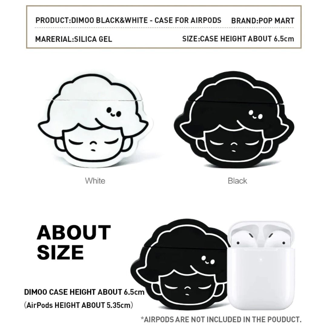 Pop Mart: Dimoo World of Black & White Airpods Case (WHITE) on Carousell