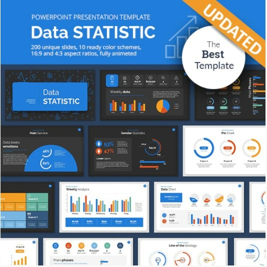 Data Statistic PowerPoint Presentation Template, Computers & Tech ...