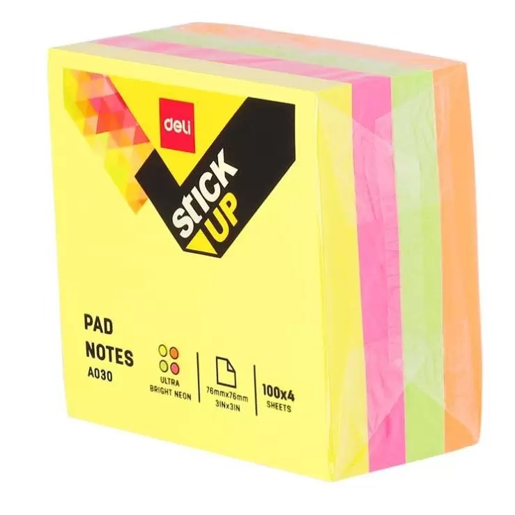 Deli Sticky Notes 76 x 76mm EA03003, Hobbies & Toys, Stationery & Craft ...