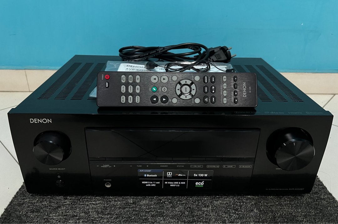 Denon : AVR-X250BT Full 4K UHD HDR10 Bluetooth Built-in Home Theatre AV ...
