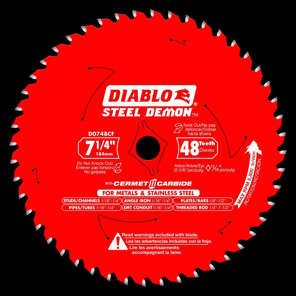 Diablo 7-1/4-inch x 48-tooth Steel Demon Saw Blade with Cermet II ...