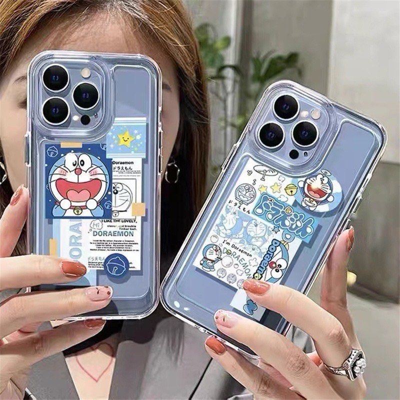 Doraemon Cartoon Transparent Phone Casing For iPhone 14 iPhone 14 Pro ...