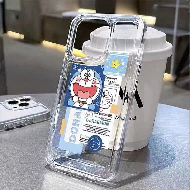 Doraemon Cartoon Transparent Phone Casing For iPhone 14 iPhone 14 Pro ...
