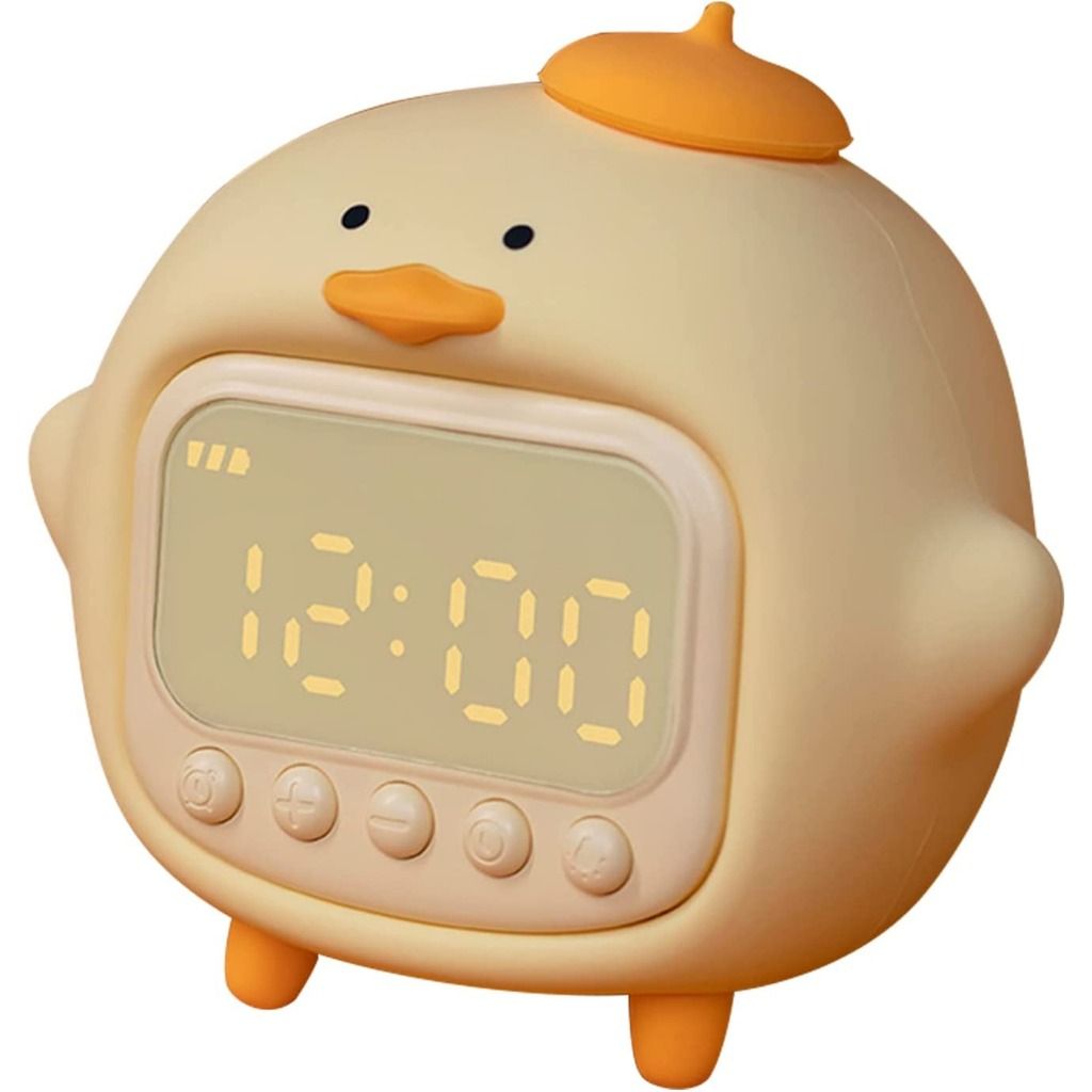 Duck Alarm Clock for Kids Cute Night Light Brightness Adjustable ...