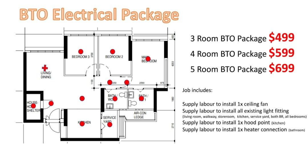 Electrical service (HDB), Home Services, Renovations, Lighting ...