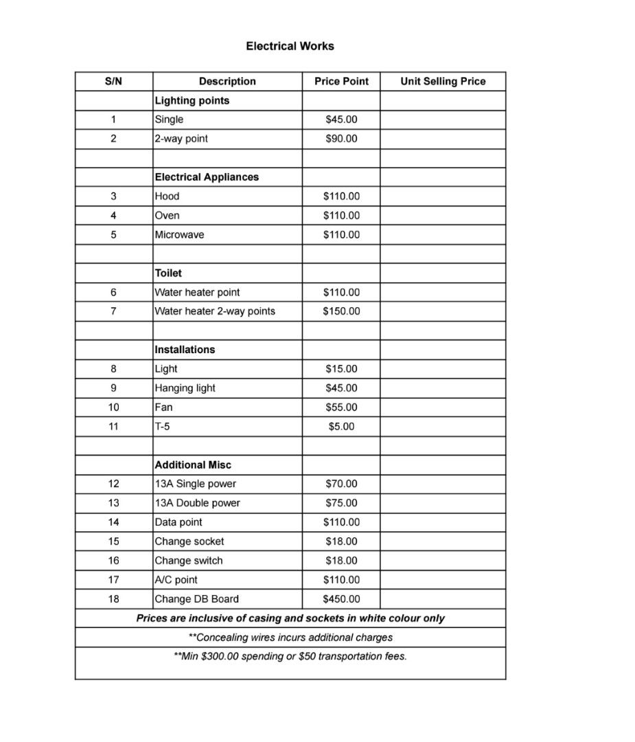 Electrical service (HDB), Home Services, Renovations, Lighting ...