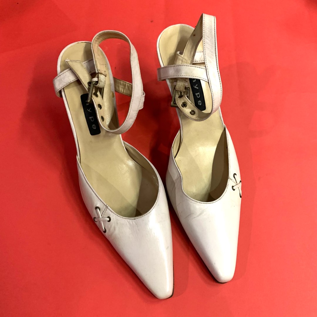 Europe Pointy Low Heels Ankle Strap, Women's Fashion, Footwear, Heels ...