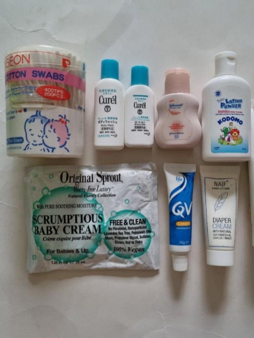 Free New Pigeon Cotton Swabs, Curel Body Wash, Curel Moisture Milk ...