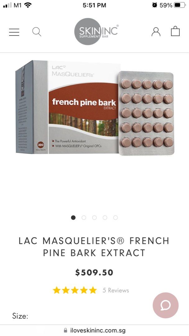 French Pine Bark Extract (300 tablets), Health & Nutrition, Health ...