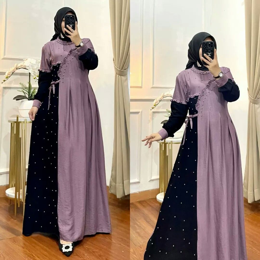 Gaun muslim lebaran 😍, Fesyen Wanita, Muslim Fashion, Gaun di Carousell