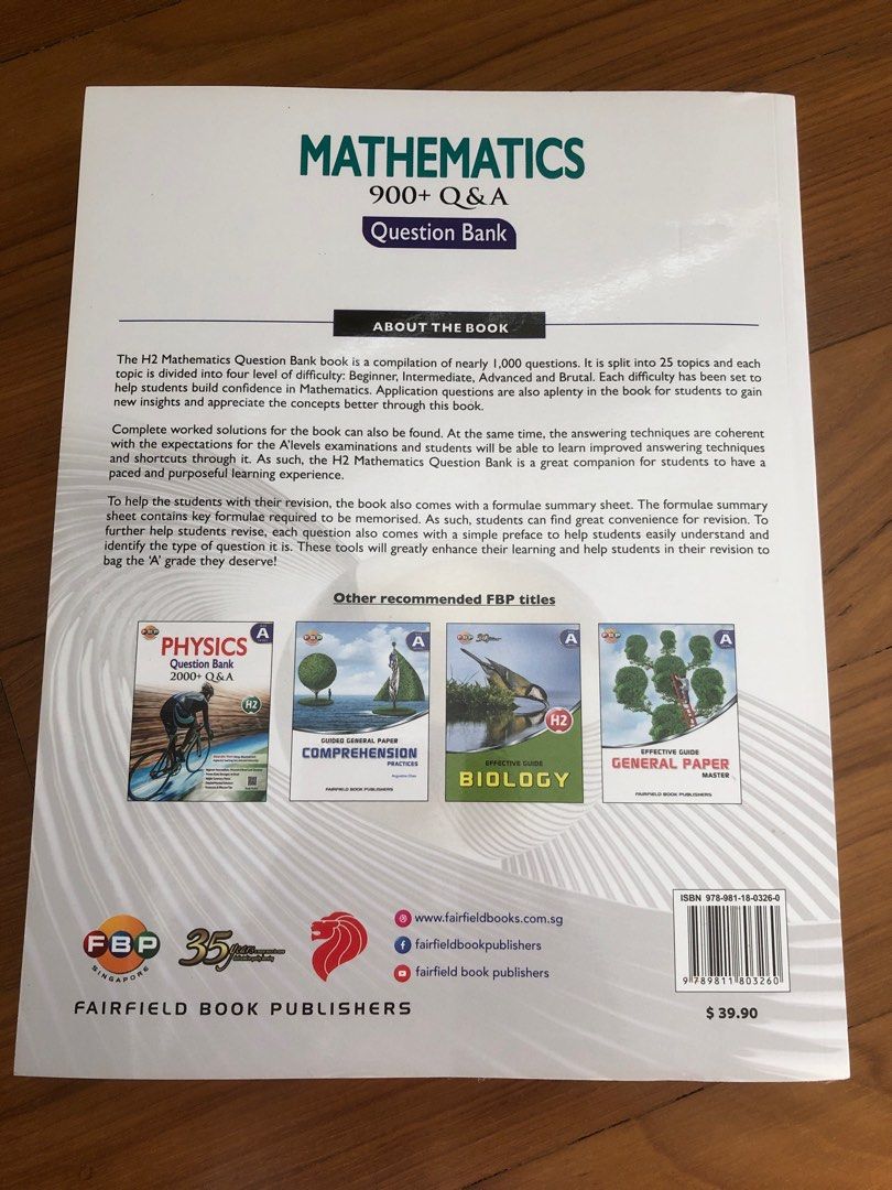 GCE A levels H2 Mathematics Question Bank 900+ questions and answers ...