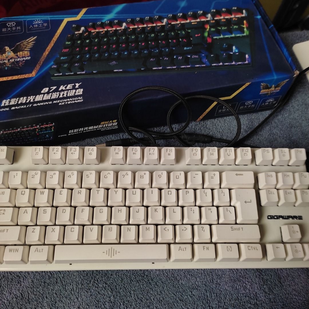 Gigaware K28 Blue Switch Mechanical Keyboard 87keys Gaming Keyboard, Computers & Tech, Parts ...