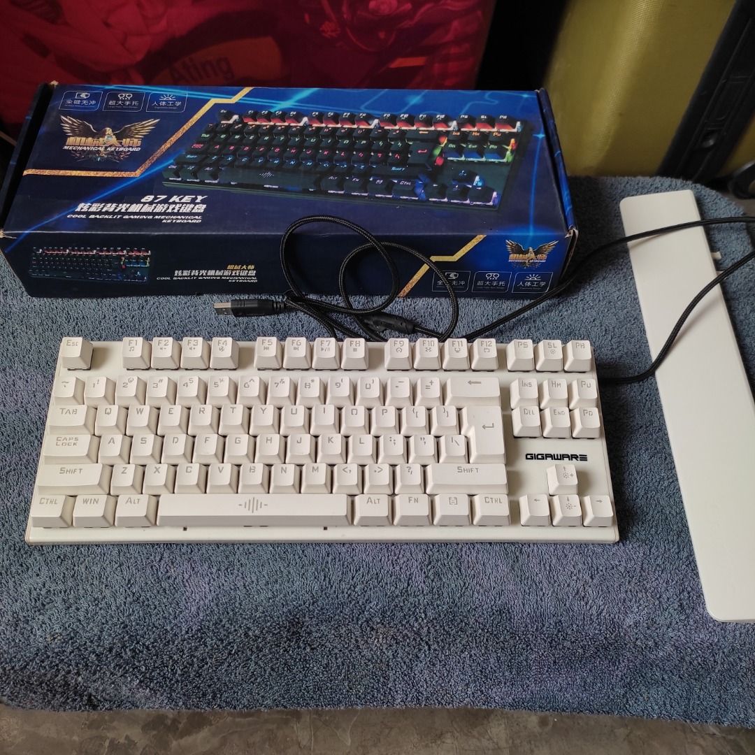Gigaware K28 Blue Switch Mechanical Keyboard 87keys Gaming Keyboard, Computers & Tech, Parts ...