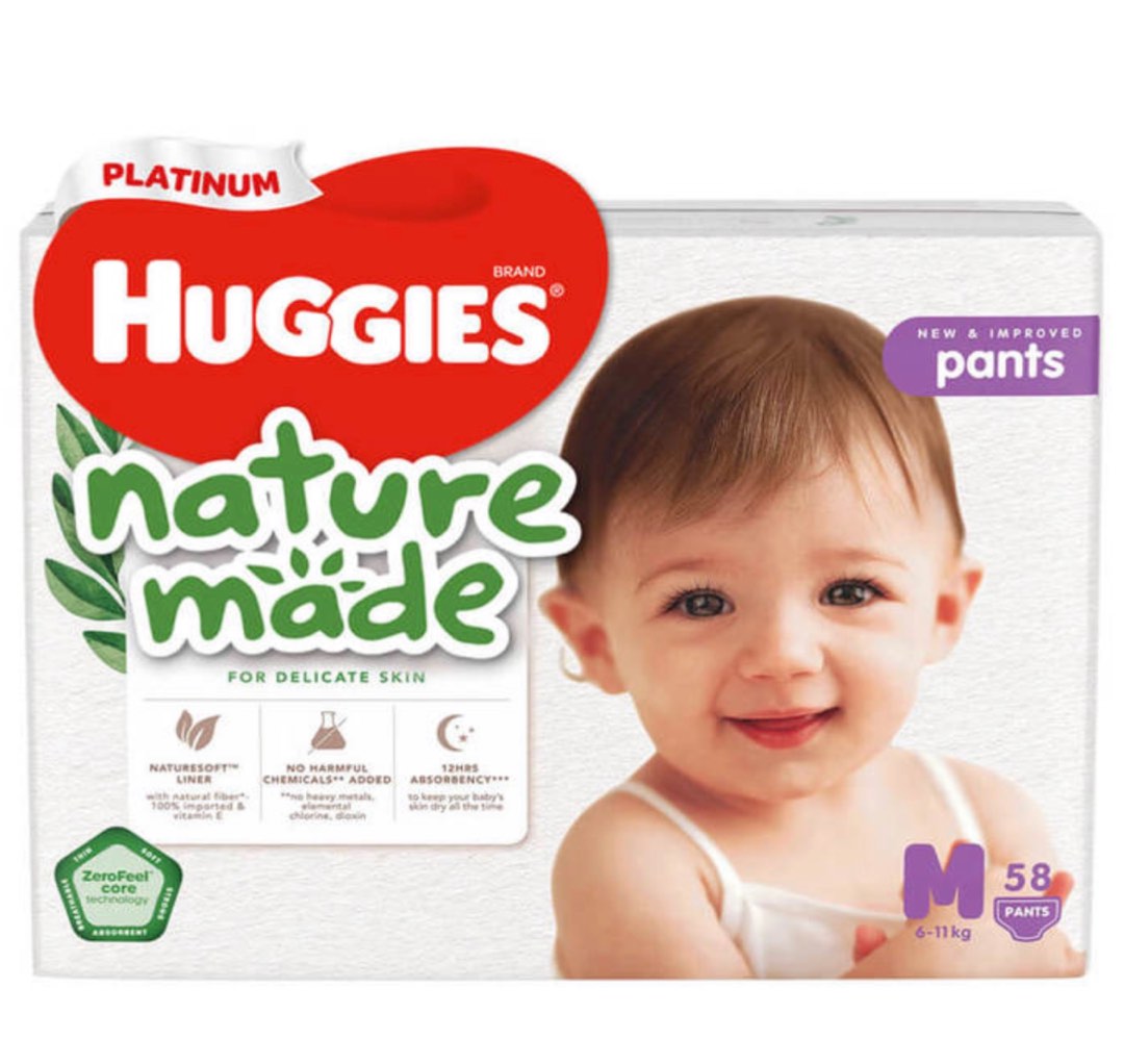 Huggies Naturemade Pants Size M, Babies & Kids, Bathing & Changing ...