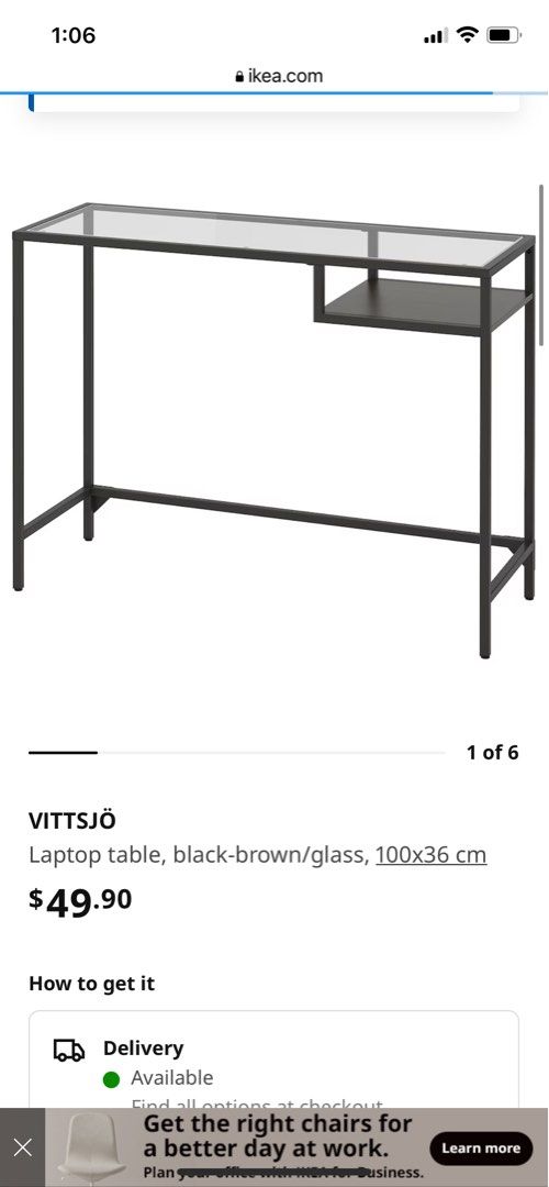Ikea glass table, Furniture & Home Living, Furniture, Tables & Sets on ...