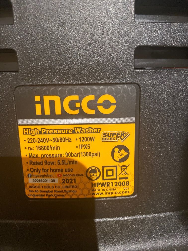 Incco pressure washer, Furniture & Home Living, Home Improvement ...